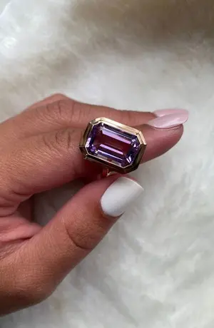 Goshwara Manhattan Cocktail Ring - Purple