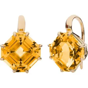 Goshwara Gossip Asscher-cut Drop Earrings - Citrine