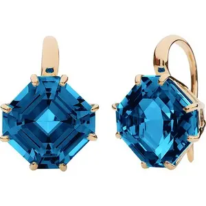 Goshwara Gossip Asscher-cut Drop Earrings - London Blue Topaz