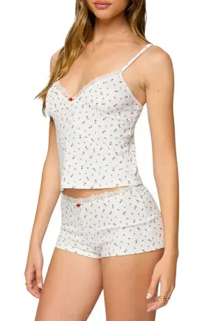 EDIKTED Floral Lace Tank