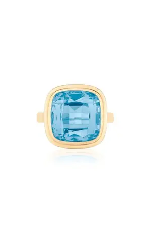 Goshwara Manhattan Cushion Cut Topaz Cocktail Ring - Pale Blue