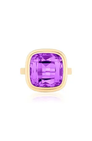 Goshwara Manhattan Cushion Cut Topaz Cocktail Ring - Purple