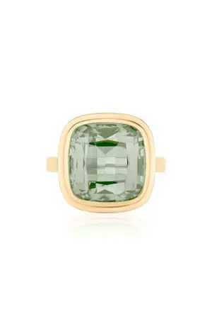 Goshwara Manhattan Cushion Cut Topaz Cocktail Ring - Translucent Green