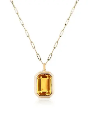 Goshwara Manhattan Pendant Necklace - Citrine