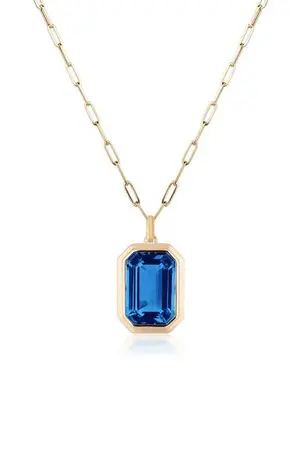 Goshwara Manhattan Pendant Necklace - London Blue Topaz