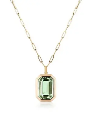 Goshwara Manhattan Pendant Necklace - Prasiolite