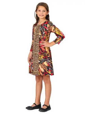 24SEVENKID Multiprint Knee Length Dress