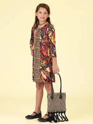 24SEVENKID Multiprint Knee Length Dress