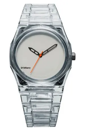 D1 MILANO Riviera Bracelet Watch - Transparent Light Blue