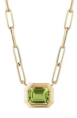 Goshwara Manhattan Pendant Necklace - Bright Green