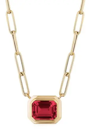 Goshwara Manhattan Pendant Necklace - Deep Red