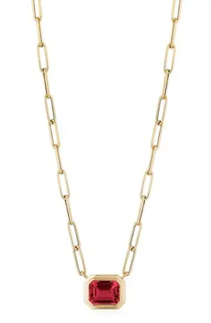 Goshwara Manhattan Pendant Necklace - Deep Red