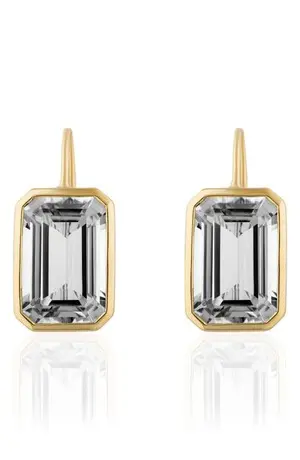 Goshwara Gossip Emerald Cut Drop Earrings - Clear
