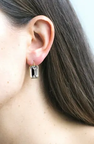 Goshwara Gossip Emerald Cut Drop Earrings - Clear