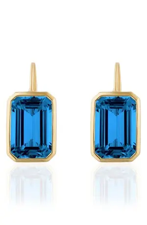 Goshwara GOSHWARA Gossip Emerald Cut Drop Earrings Deep Blue