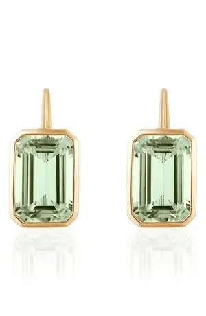 Goshwara Gossip Emerald Cut Drop Earrings - Translucent Green