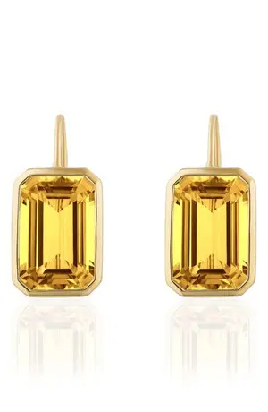 Goshwara Gossip Emerald Cut Drop Earrings - Yellow
