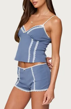 EDIKTED Eliane Contrast Lace Tank