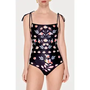 JESSIE ZHAO NEW YORK Printed Reversible One-piece Swimsuit - Black
