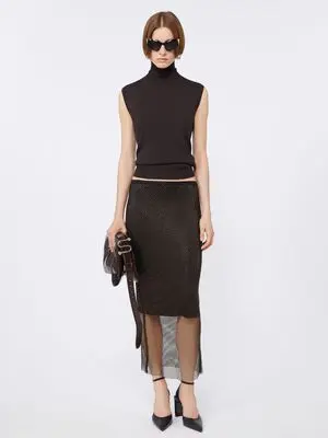 Max Mara Midi Skirt With Rhinestone Embellishments