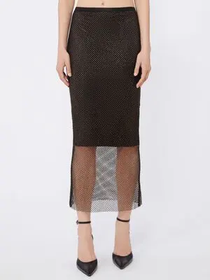 Max Mara Midi Skirt With Rhinestone Embellishments