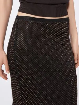Max Mara Midi Skirt With Rhinestone Embellishments