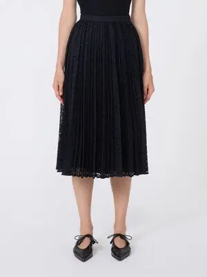 Max Mara Plissé-pleated Lace Midi Skirt