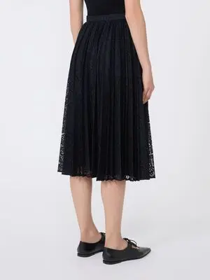 Max Mara Plissé-pleated Lace Midi Skirt
