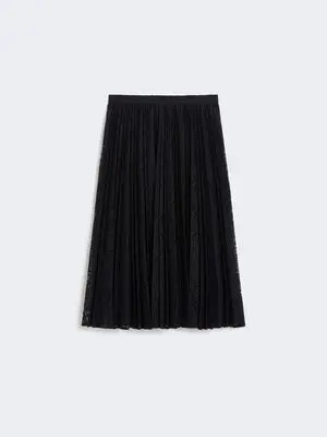 Max Mara Plissé-pleated Lace Midi Skirt