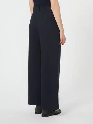 Max Mara Wide Leg Wool Crepe Trousers