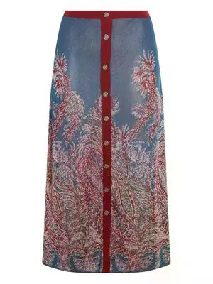 Etro Paisley-jacquard Button-front Skirt