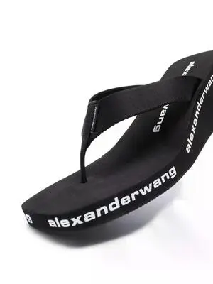 Alexander Wang Logo-print Wedge Flip Flops