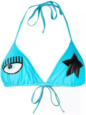 CHIARA FERRAGNI Logo-print Triangle Bikini Set - Blue