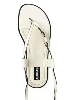 ALOHAS Morosia Leather Ankle-tie Sandals - White