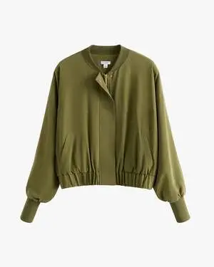 Cuyana Relaxed Bomber Jacket - Moss