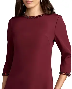 Mac Duggal A-line Embellished Cocktail Dress - Ruby