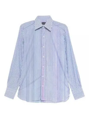 TOM FORD Cotton Stripe Shirt - Blue