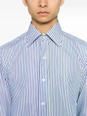 TOM FORD Cotton Stripe Shirt - Blue