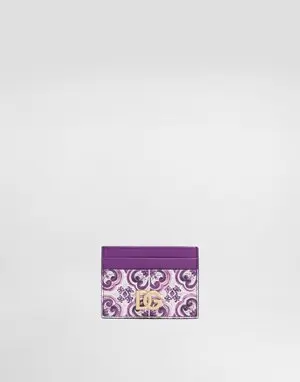 Dolce & Gabbana Majolica-print Calfskin Card Holder - Multicolor