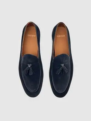 REISS Harrison Suede Tassel Loafers
