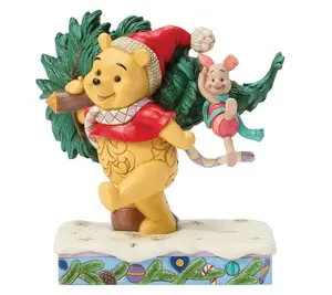 JIM SHORE Disney Traditions Pooh Christmas Tree 6.2in H - One-color