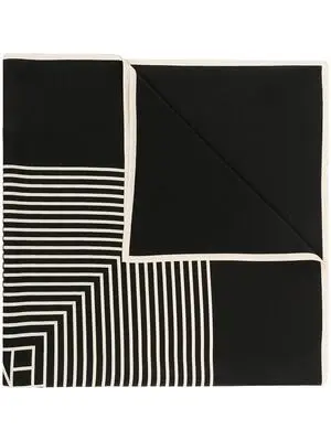 TOTEME Monogram Silk Scarf - Black