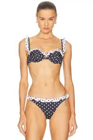 BANANHOT Angela Bikini Top - Black Polka