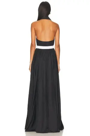 Norma Kamali Halter Flared Gown