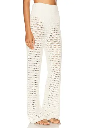 LESET Lucy Crochet Knit Pants - Creme