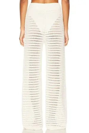 LESET Lucy Crochet Knit Pants - Creme