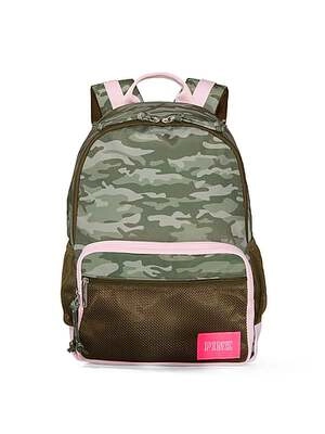 Pink Classic Canvas Backpack With Laptop Compartment - Print