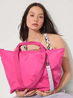Pink Nylon Tote Bag - Pink