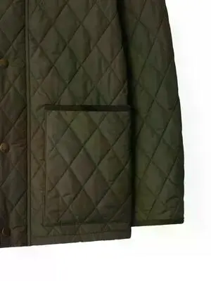 Burberry Quilted Corduroy-collar Jacket - Green