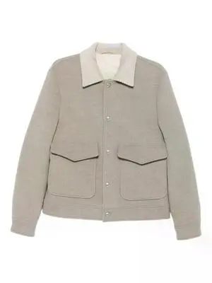 Eleventy Corduroy-collar Wool Jacket